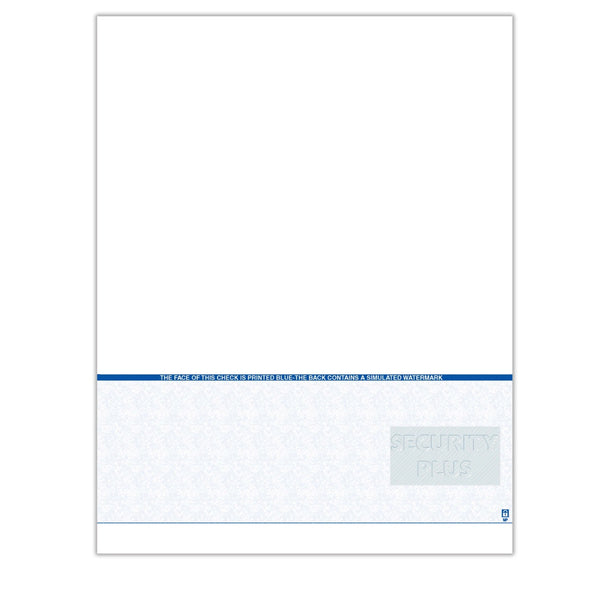 TROY Security Plus Blank Check Paper - Blue, Bottom, Ream | TROY Group
